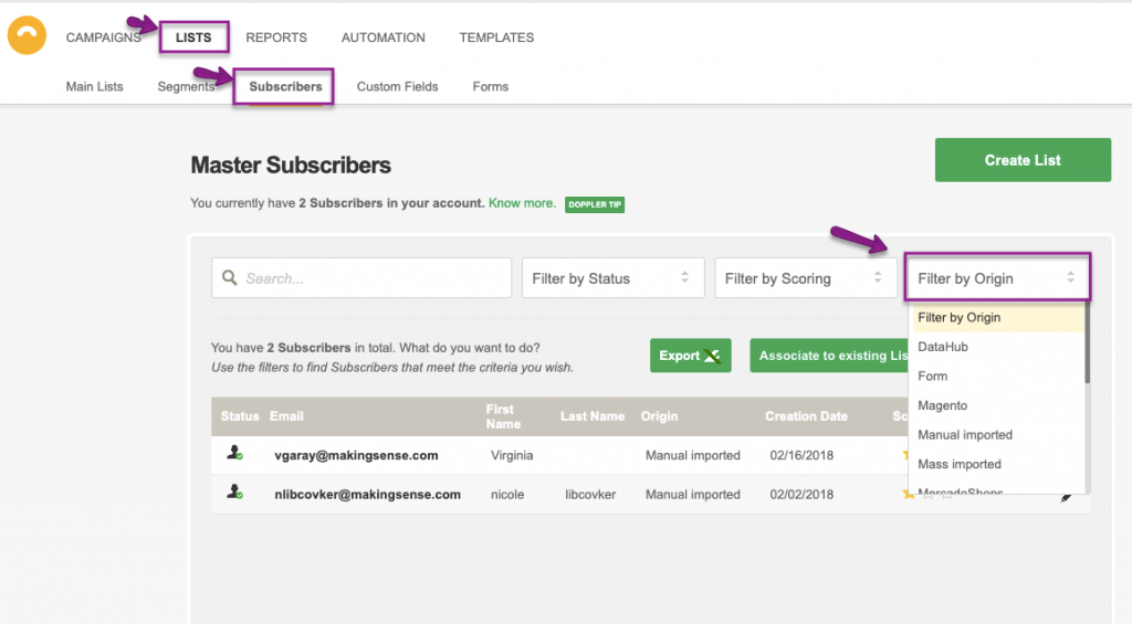 What is "Subscriber Origin" and what types exist?