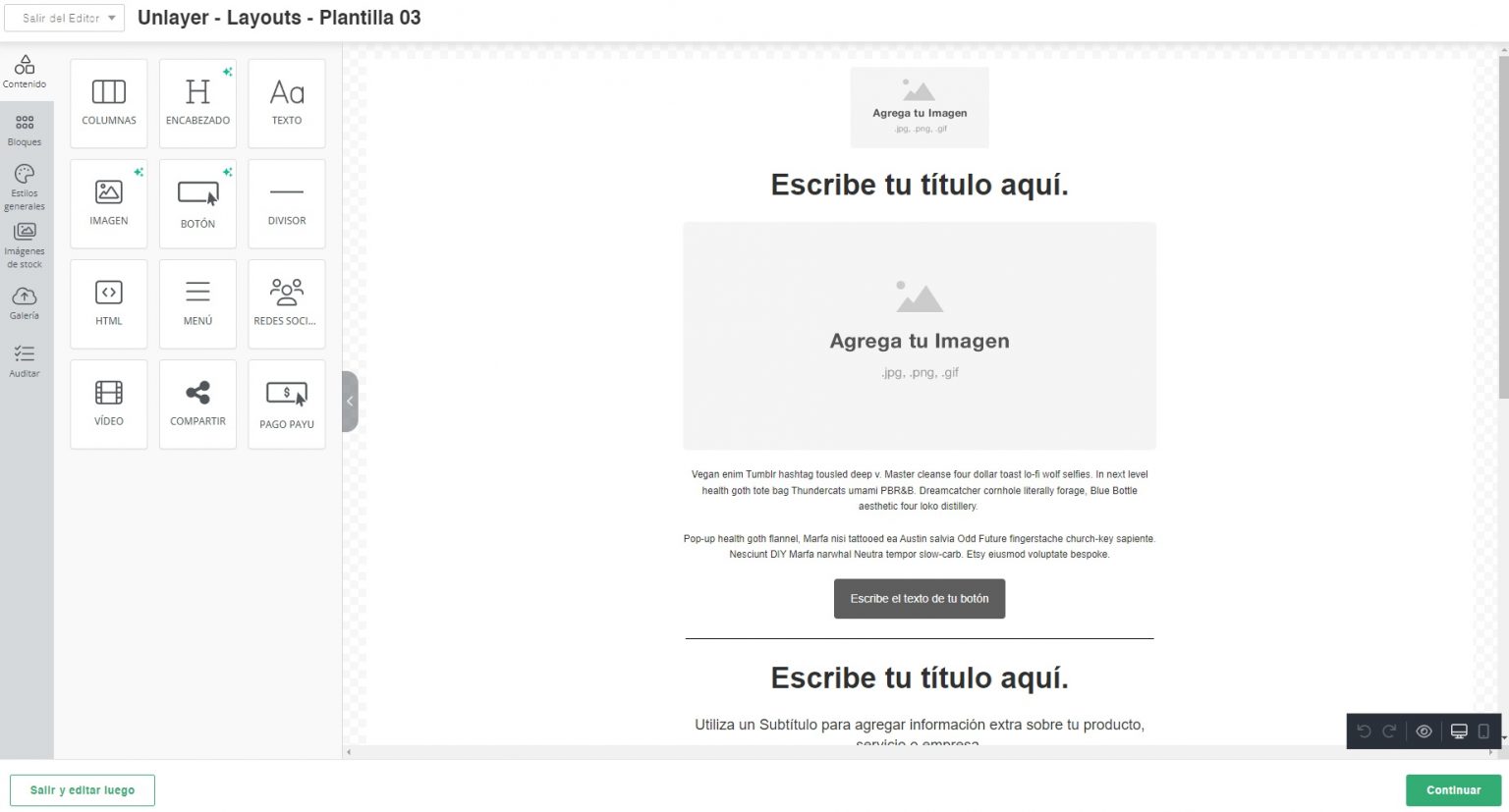 Cómo crear y editar plantillas